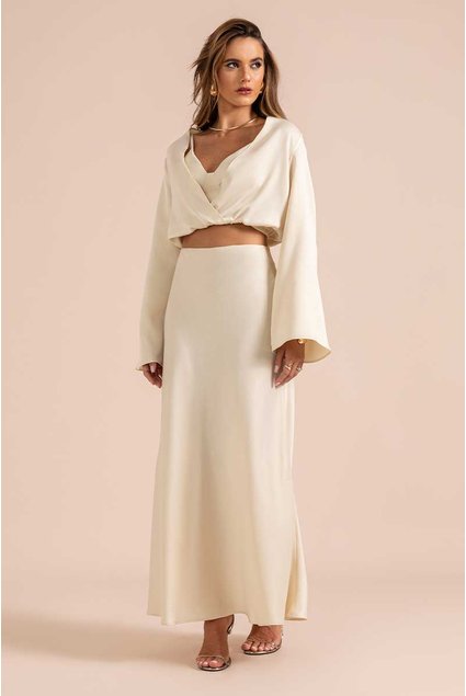 Saia Midi Acetinada Ariana